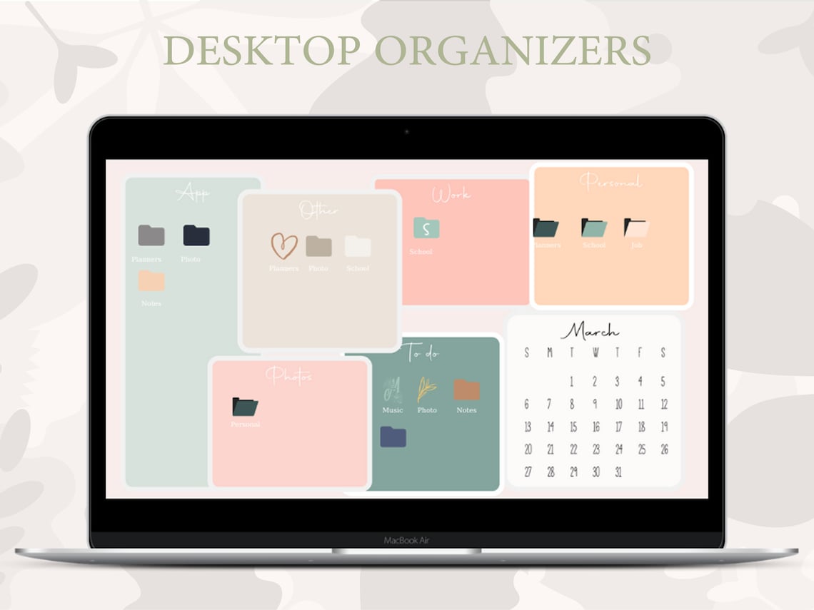 2022 Desktop Organizer Wallpaper Boho Desktop Organizer Wallpaper ...