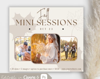 Fall Mini Session Template Photography Marketing Board Fall Minis Psd ...