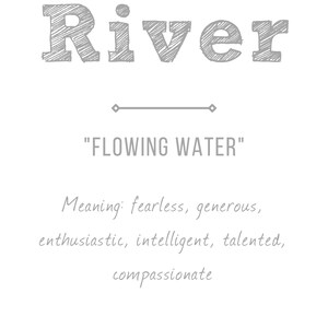 River Name Sign, Baby Boy Nursery Sign, Baby Names Meaning, Instant ...