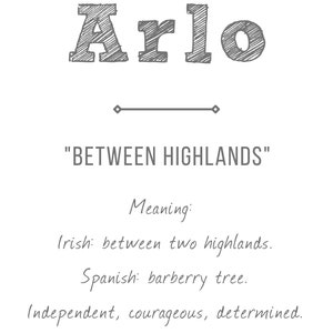 Arlo Baby Name Meaning, Nursery Sign, Boy Names Printable, Nolan Sign ...