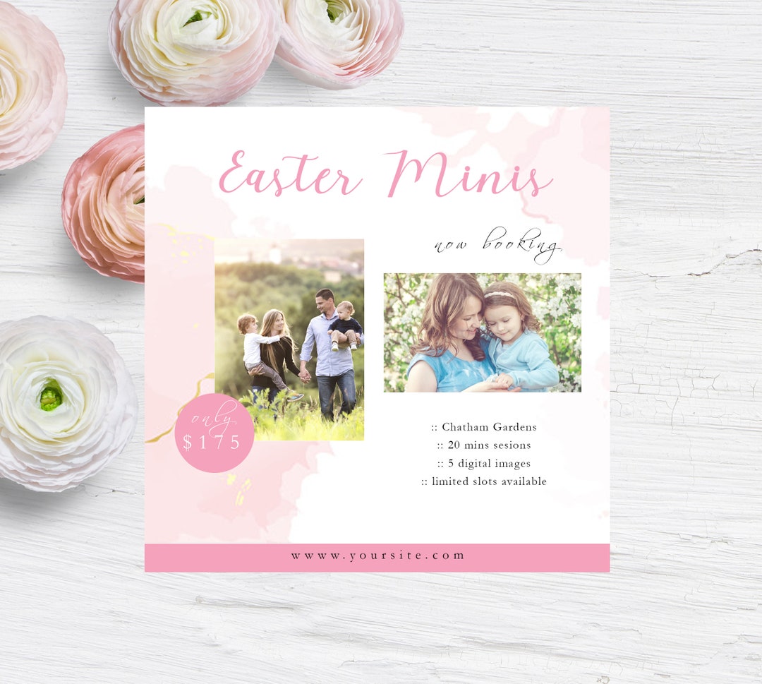 Easter Mini Session Template, Spring Mini Session Template, Spring ...