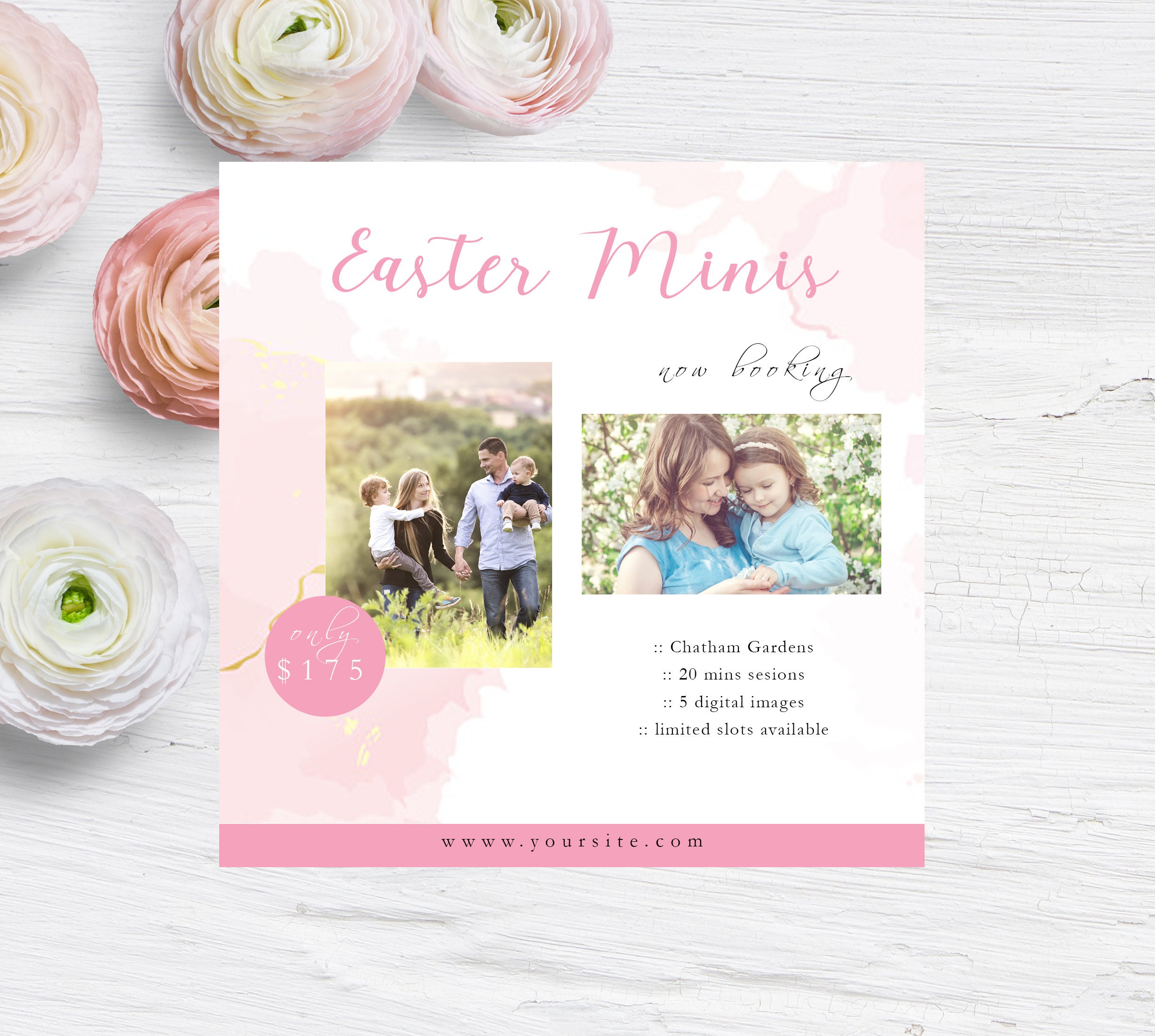 Easter Mini Session Template, Spring Mini Session Template, Spring ...