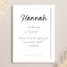 Hannah Name Meaning, Nursery Sign, Printable Baby Name Sign, Instant ...