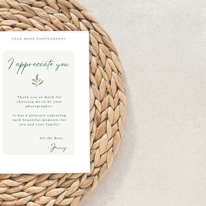 Photographer Thank You Template, Photographer Thank You Card ...