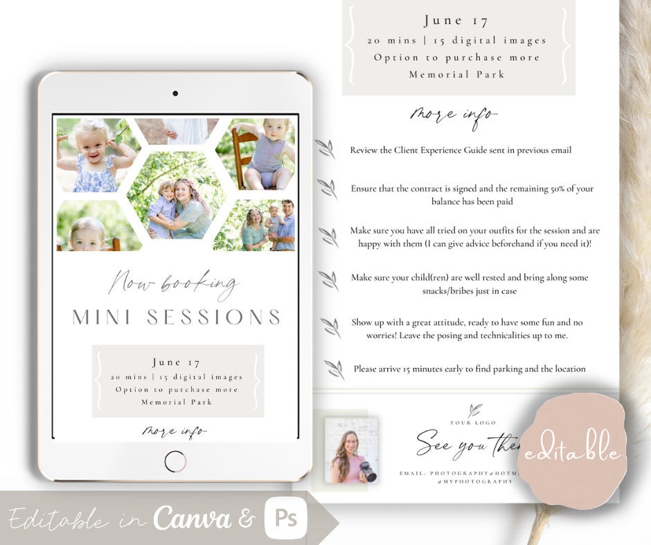 Newsletter Template, Mini Session Email, Photography Email Template ...