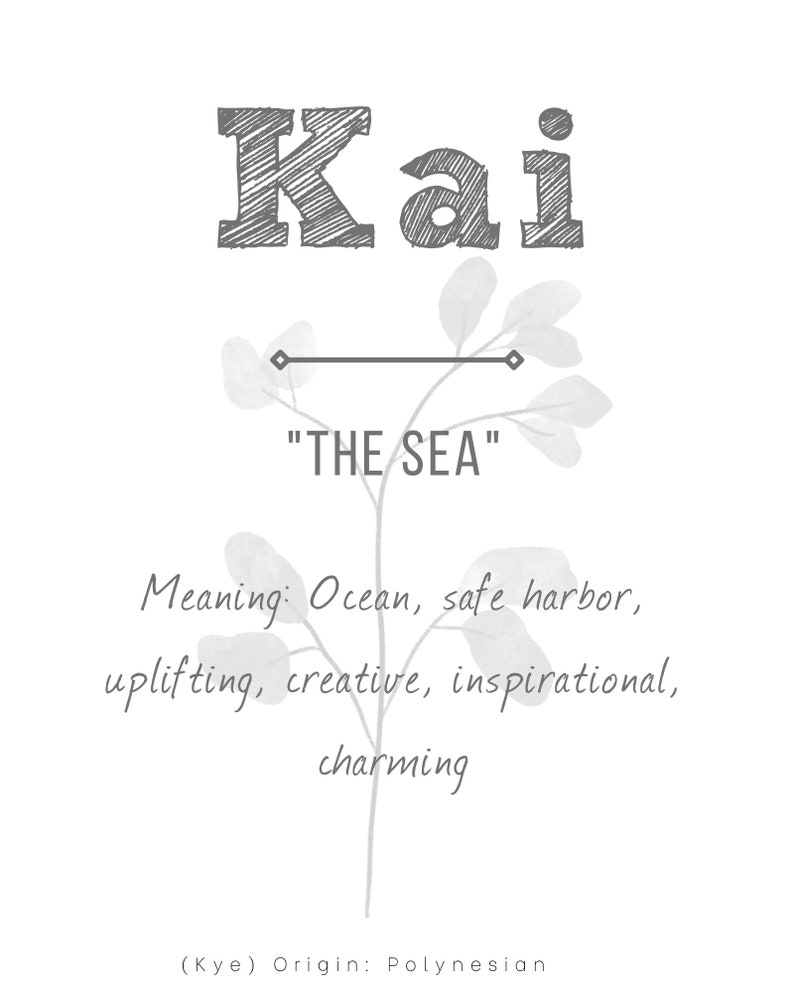 Kai Baby Name Meaning, Baby Nursery Sign, Printable Baby Name Sign ...