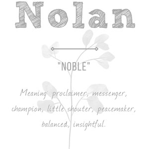 Nolan Babys Name Sign Baby Boy Nursery Sign Baby Names Meaning Instant ...