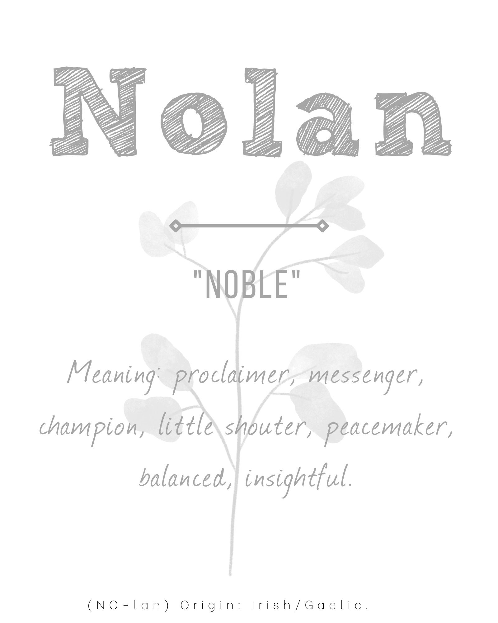 Nolan Babys Name Sign Baby Boy Nursery Sign Baby Names Meaning Instant ...