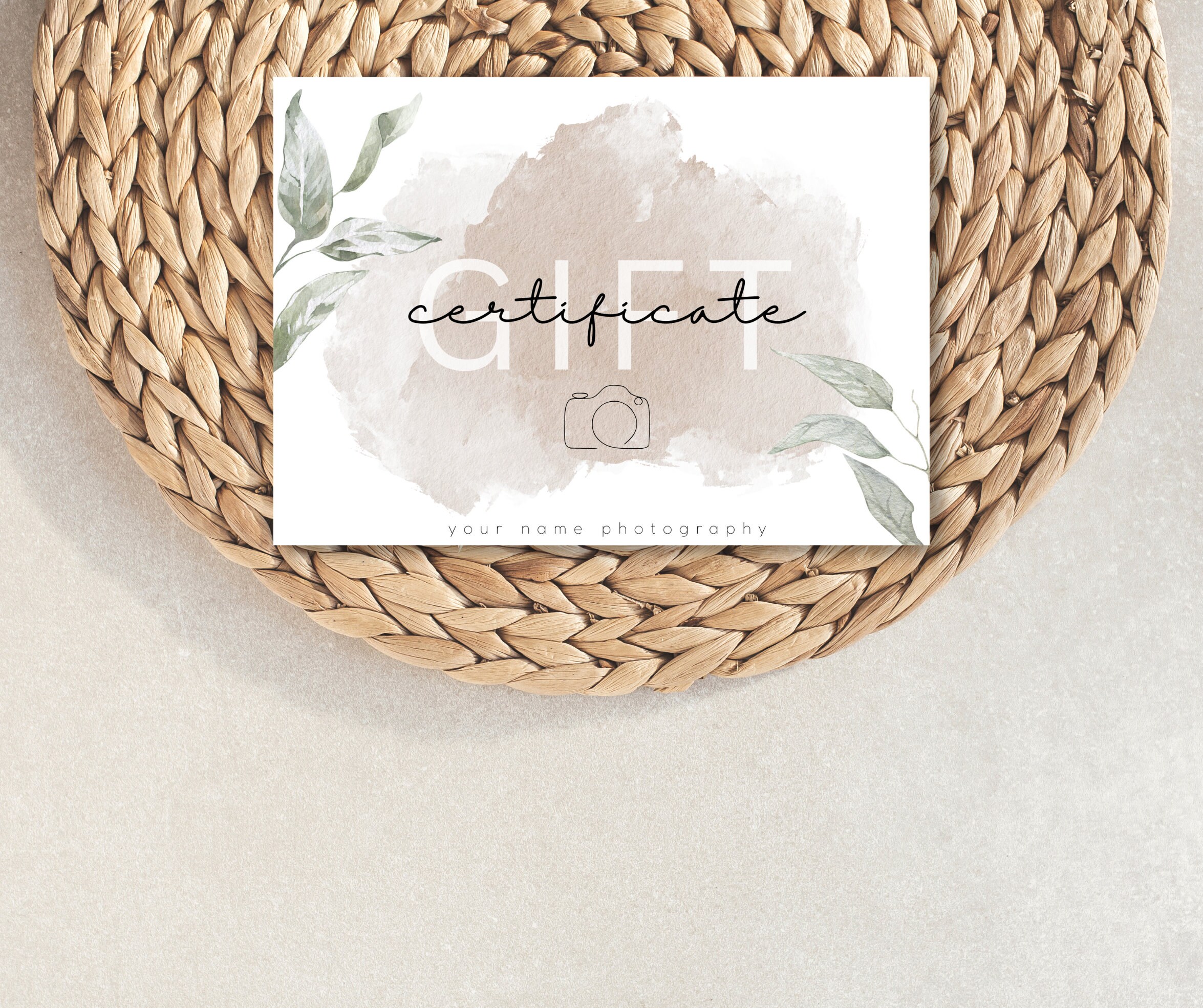 Photographer Gift Certificate Template Gift Card for Photographer ...