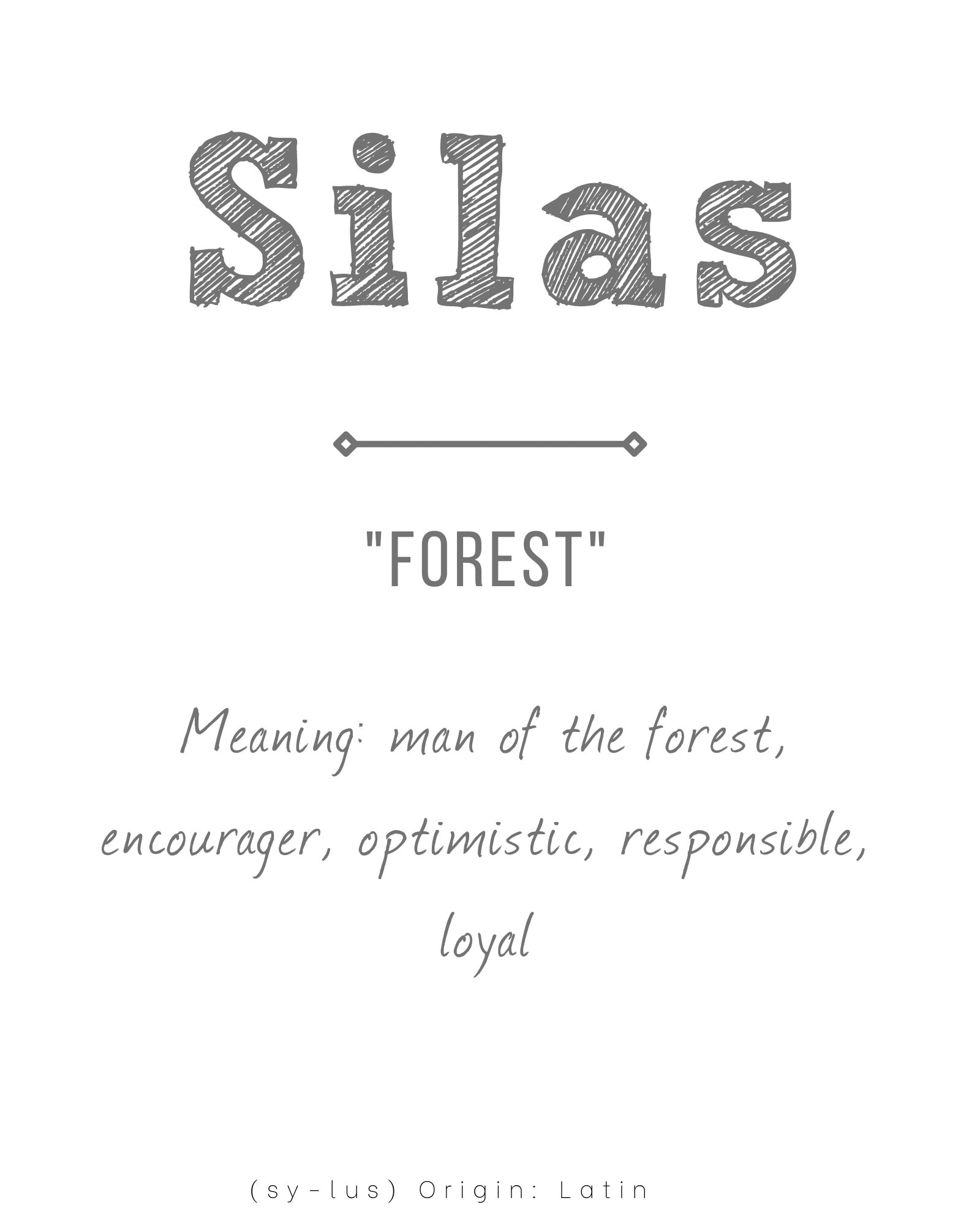 Silas Baby Name Meaning, Baby Nursery Sign, Printable Baby Name Sign ...