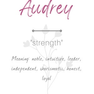 Audrey Name Meaning, Nursery Sign, Printable Baby Name Sign, Instant ...