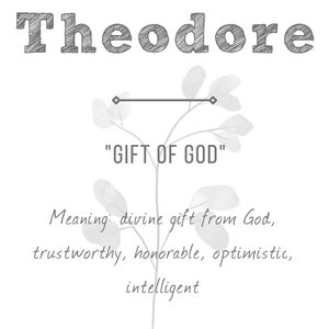 Theodore Baby Name Meaning, Baby Nursery Sign, Boy Names Printable ...