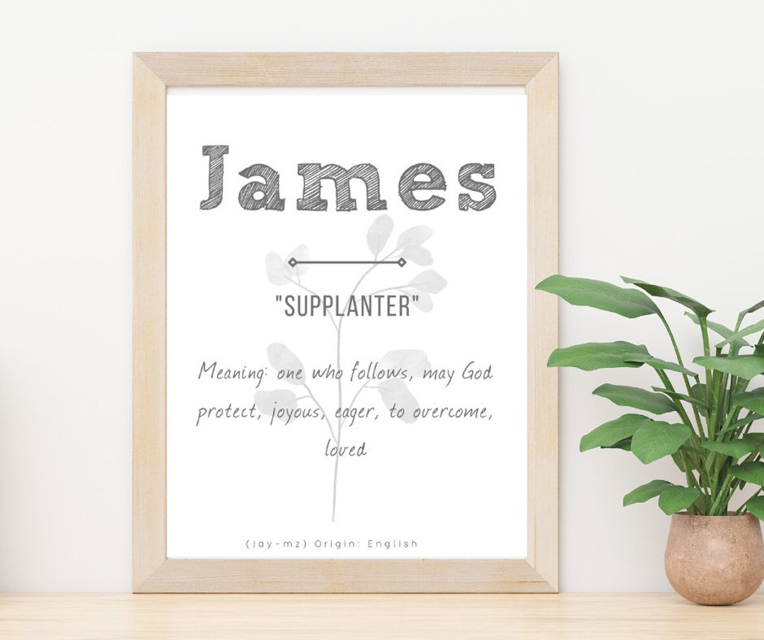 James Name Sign, Baby Boy Nursery Sign, Baby Names Meaning, Instant ...