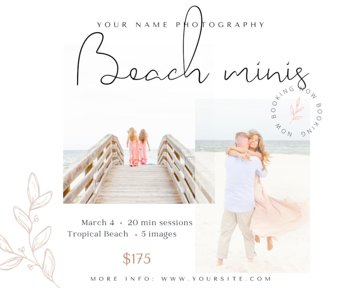 Beach Mini Session Template Beach Minis Beach Photo Session - Etsy
