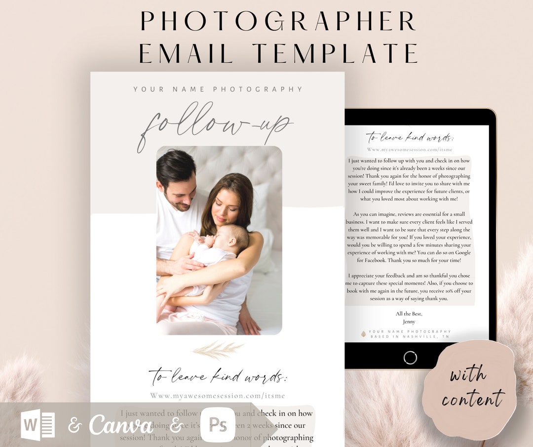 Photographer Email Template, Photography Email, Canva Template ...