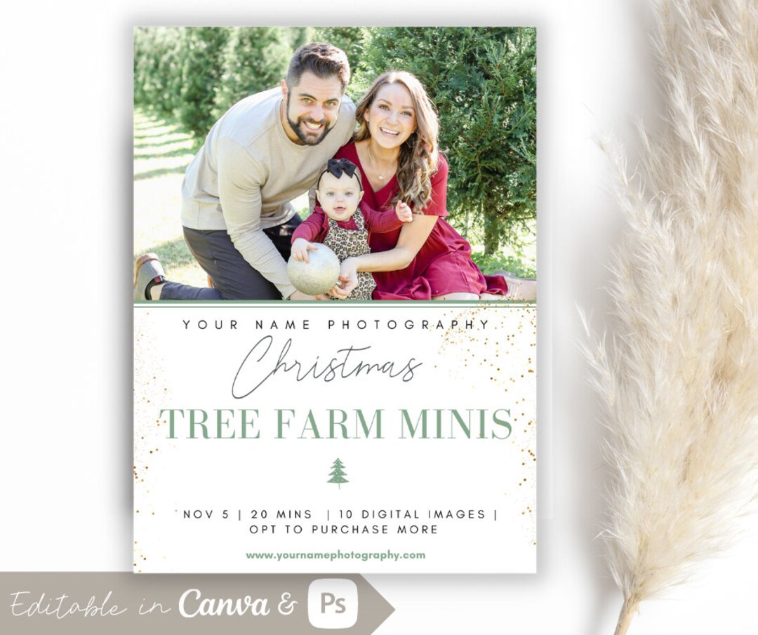 Christmas Tree Farm Mini Template, Christmas Mini Session, Family ...