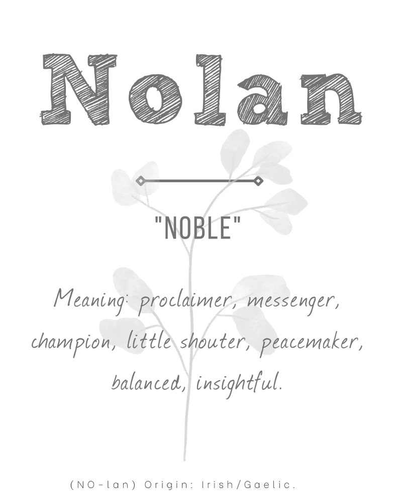 Nolan Babys Name Sign Baby Boy Nursery Sign Baby Names Meaning Instant ...