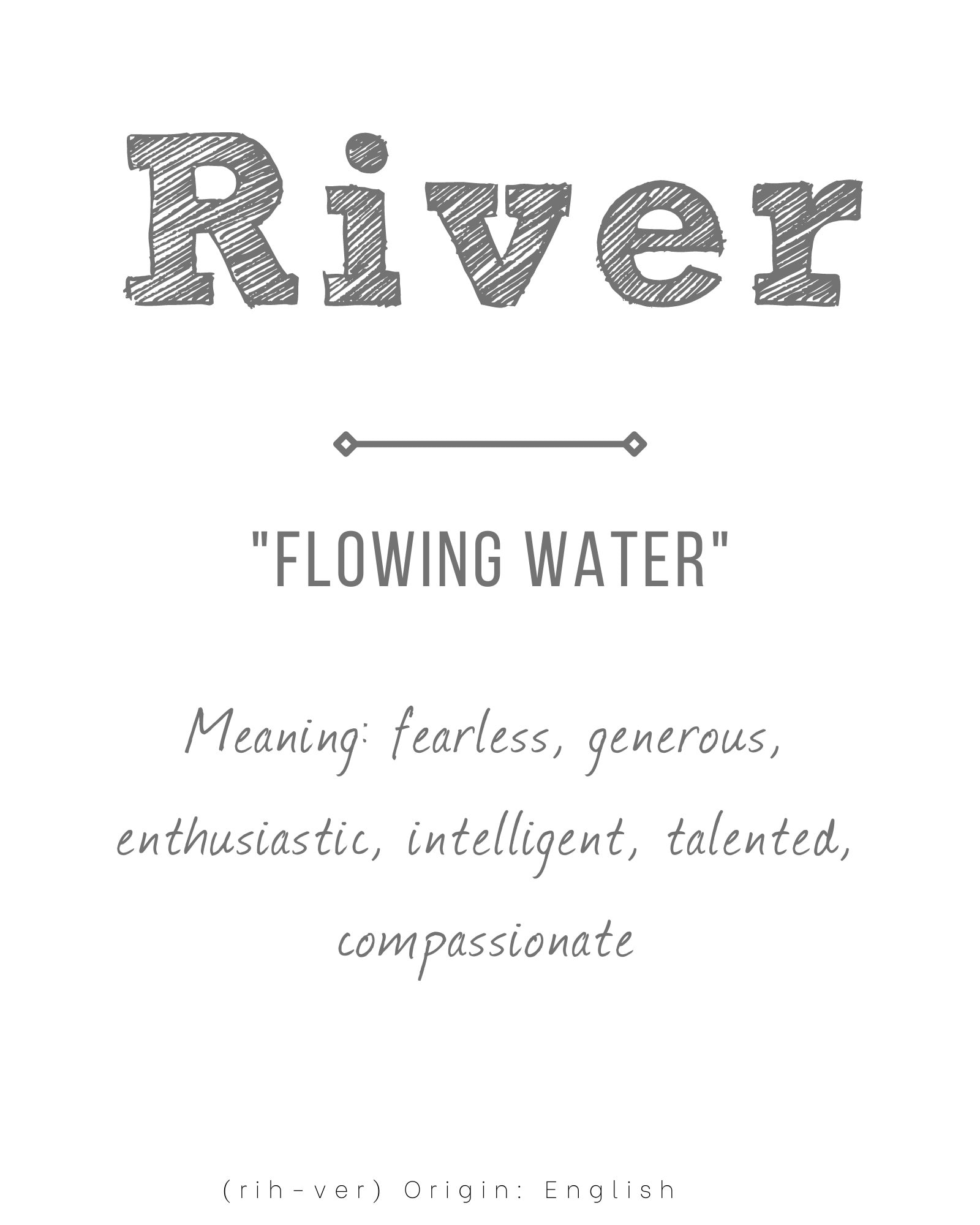 River Name Sign, Baby Boy Nursery Sign, Baby Names Meaning, Instant ...