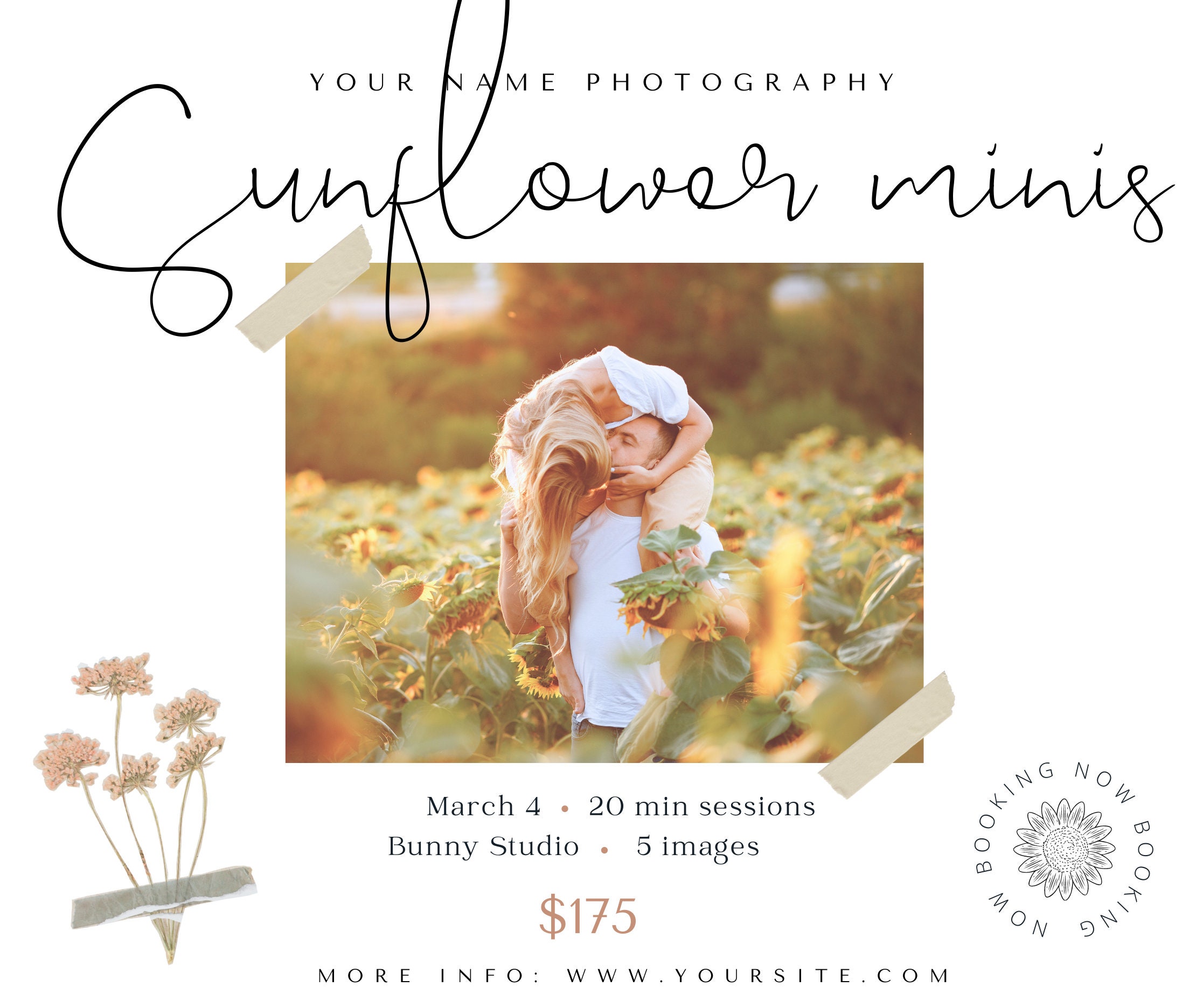 Sunflower Mini Session Template, Sunflower Mini, Summer Mini Session ...