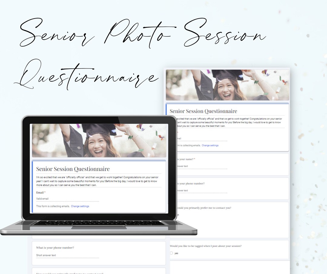 Senior Session Questionnaire, Questionnaire for Photography Template ...