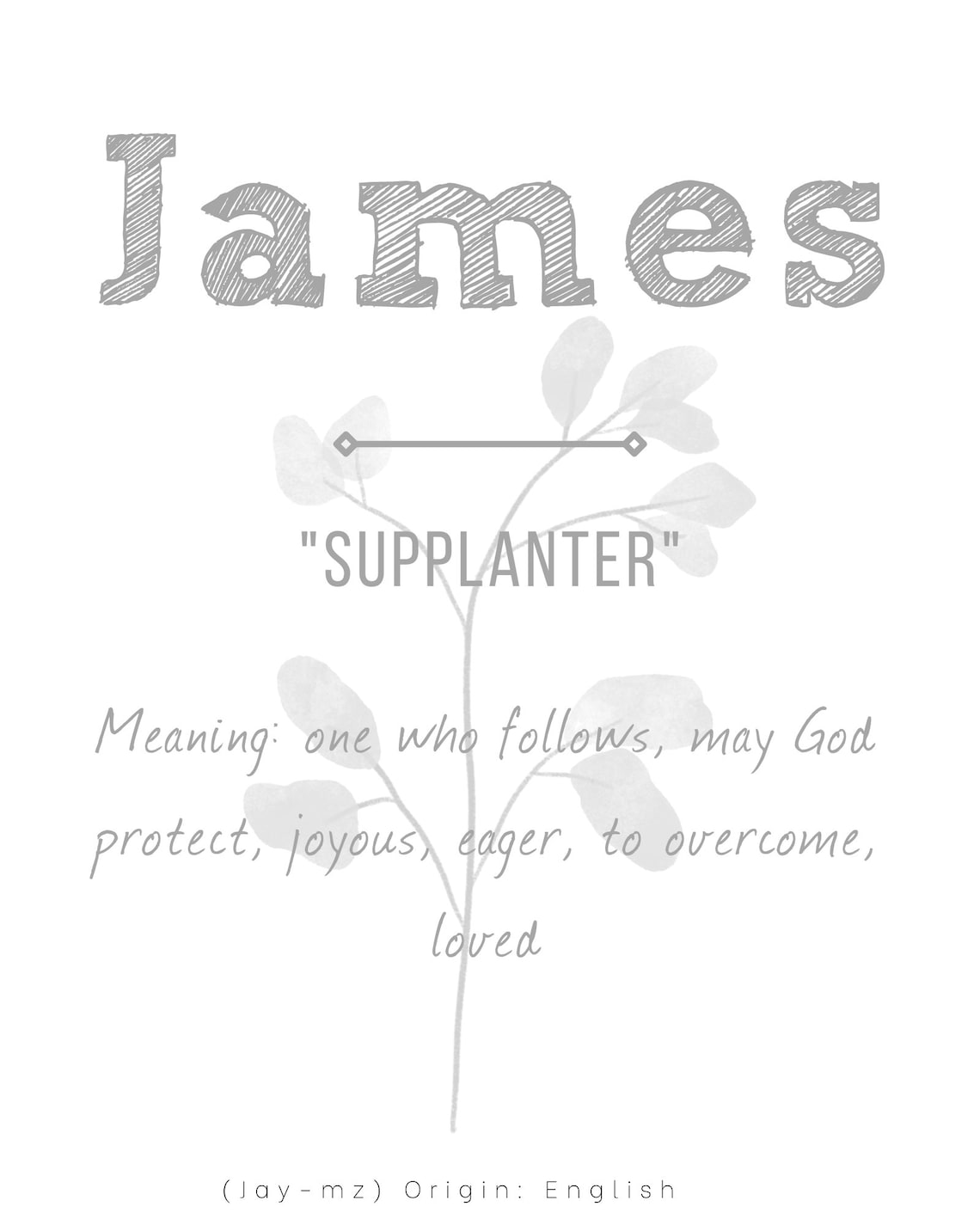 James Name Sign, Baby Boy Nursery Sign, Baby Names Meaning, Instant ...