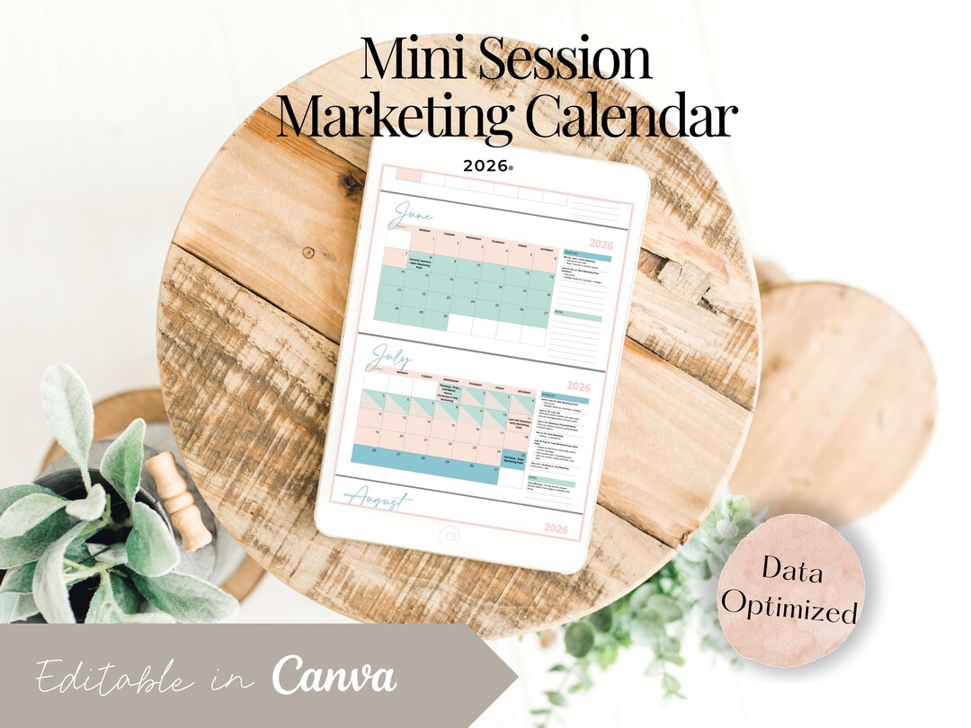 2026 Mini Session Marketing Calendar Data Optimized Mini Session ...