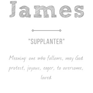 James Name Sign, Baby Boy Nursery Sign, Baby Names Meaning, Instant ...