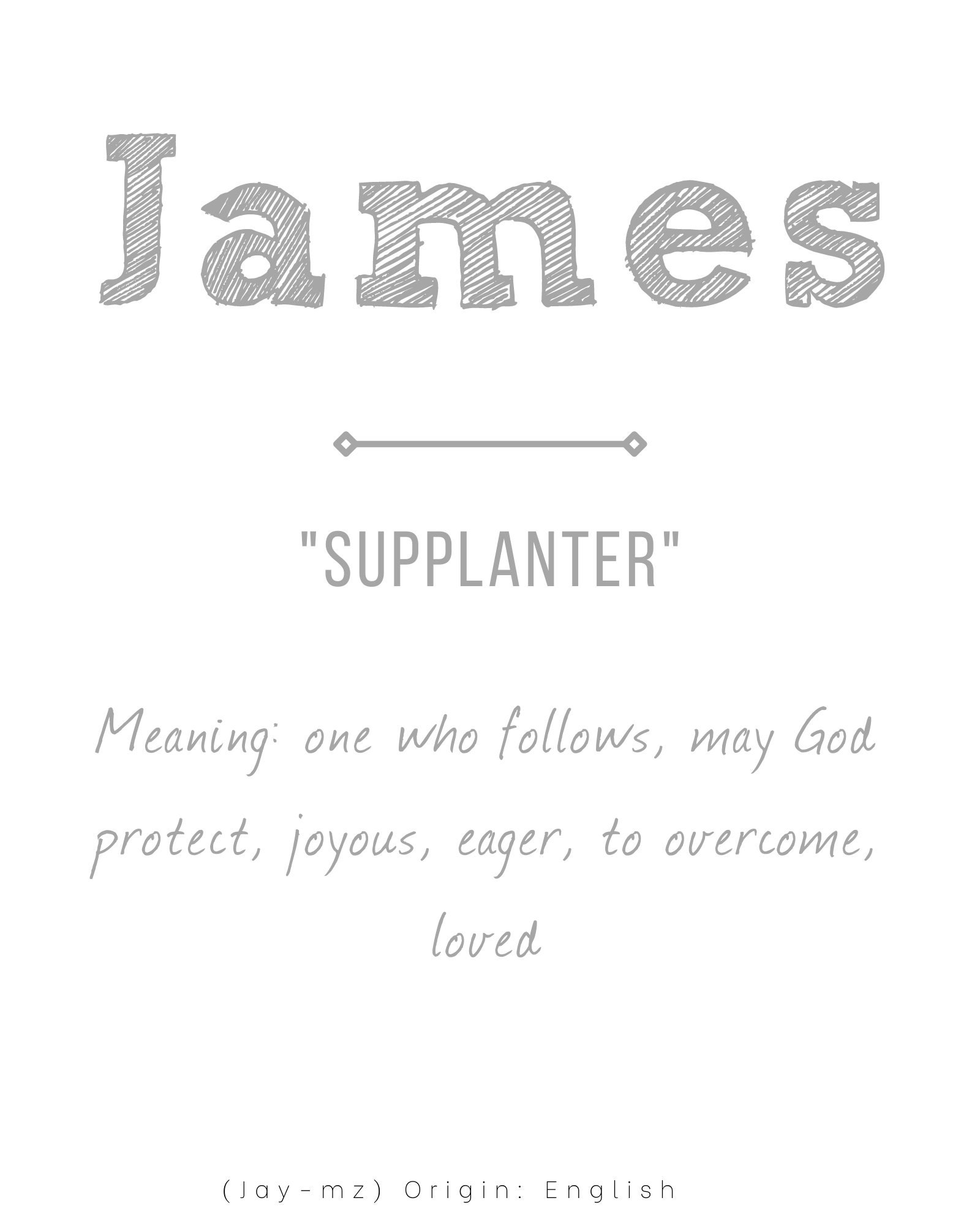James Name Sign, Baby Boy Nursery Sign, Baby Names Meaning, Instant ...