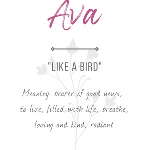 Ava Baby Name Meaning, Baby Nursery Sign, Printable Baby Name Sign ...