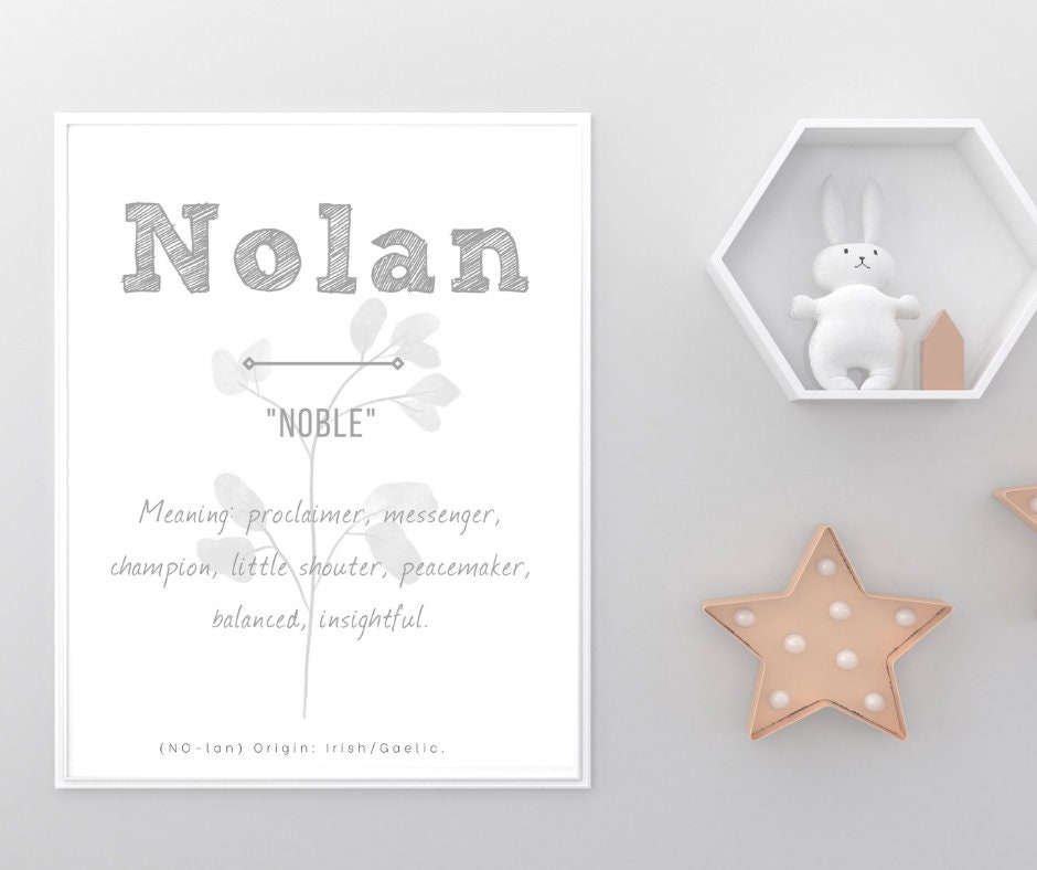 Nolan Babys Name Sign Baby Boy Nursery Sign Baby Names Meaning Instant ...