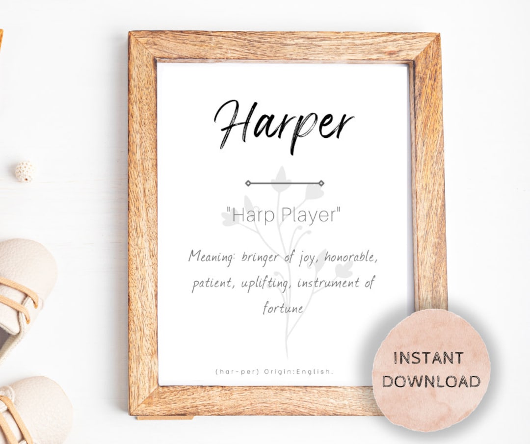 Harper Name Sign, Baby Nursery Sign, Baby Names Meaning, Instant ...
