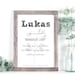 Lukas Baby Name Meaning, Baby Nursery Sign, Printable Baby Name Sign ...