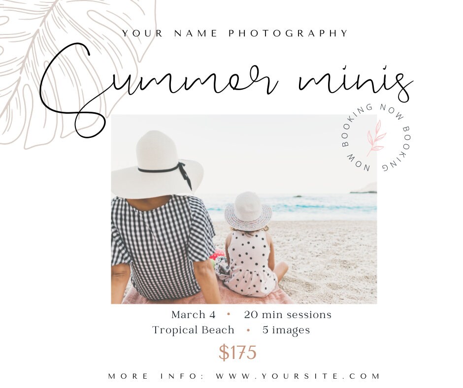 Summer Minis Template, Summer Mini Session Template, Summer Photo ...