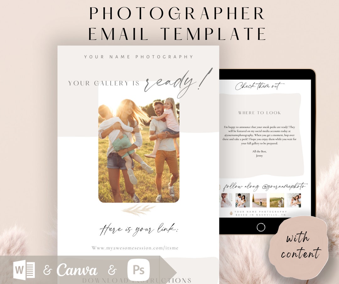 Photographer Email Template, Photography Emails, Canva Template, PSD ...