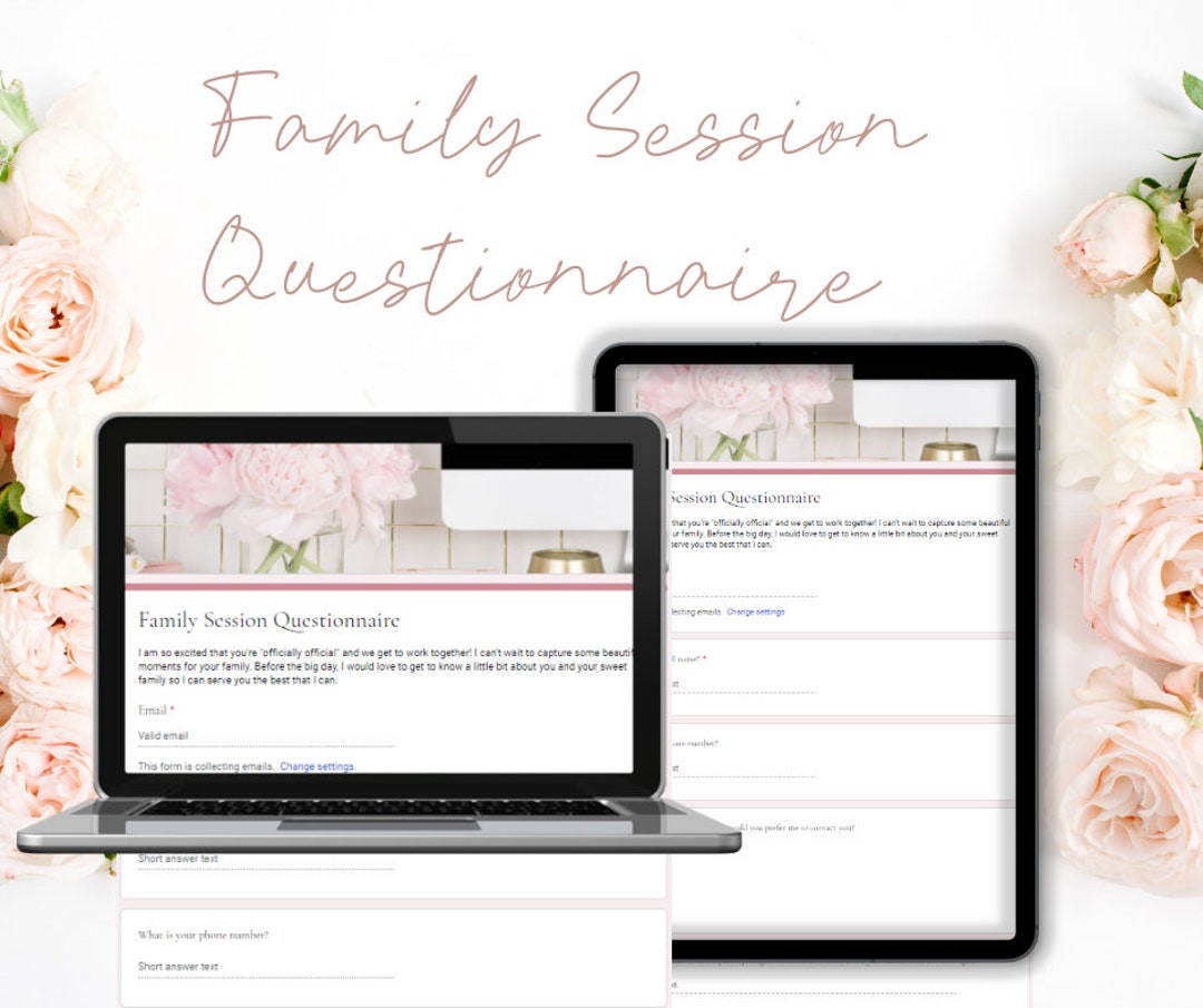 Family Session Questionnaire, Questionnaire for Photography Template ...