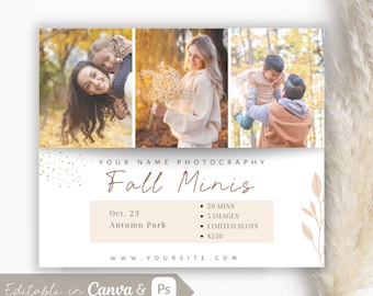 Fall Mini Session Template Photography Marketing Board Fall Minis Psd ...