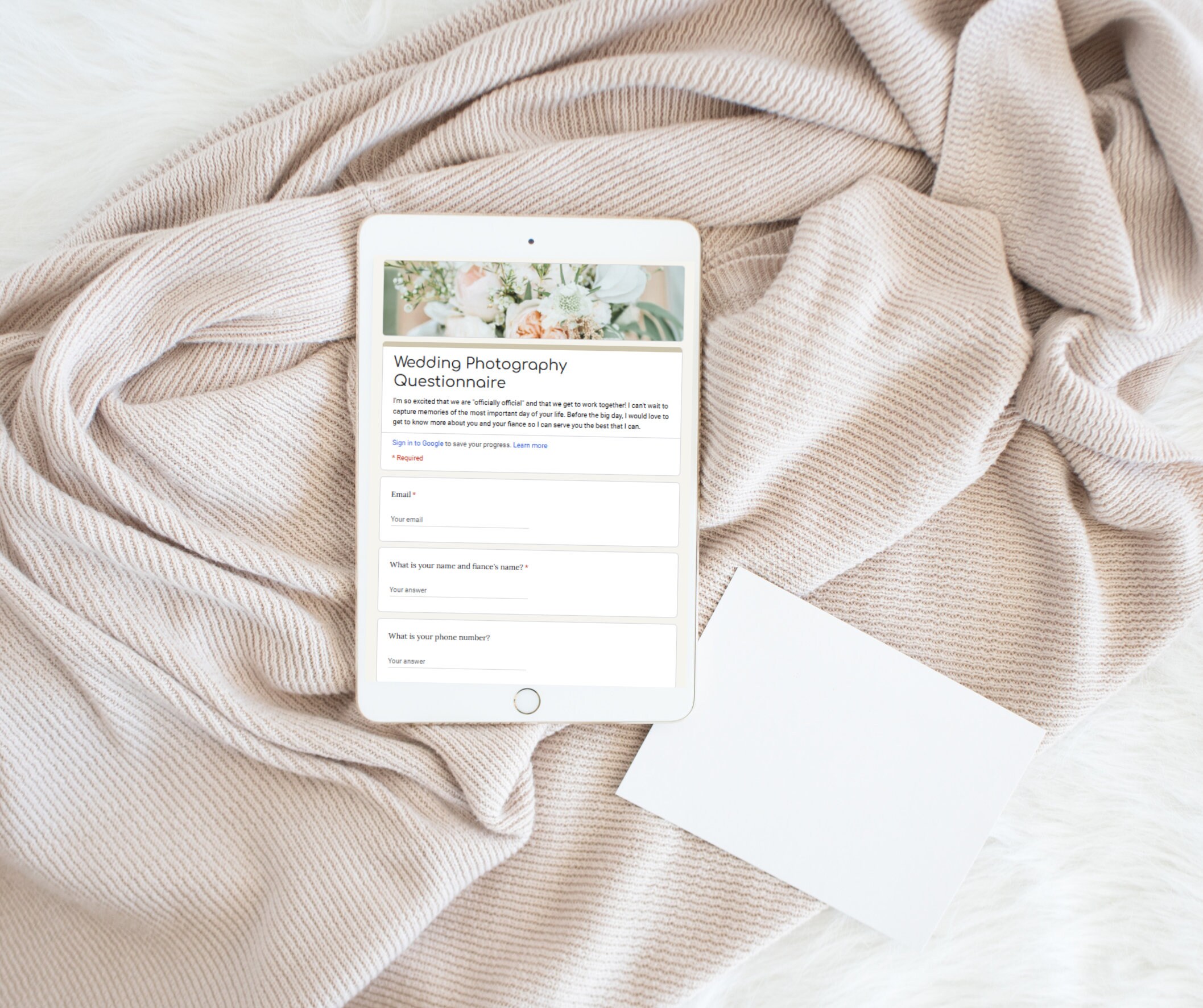 Wedding Photographer Questionnaire, Questionnaire for Photography ...