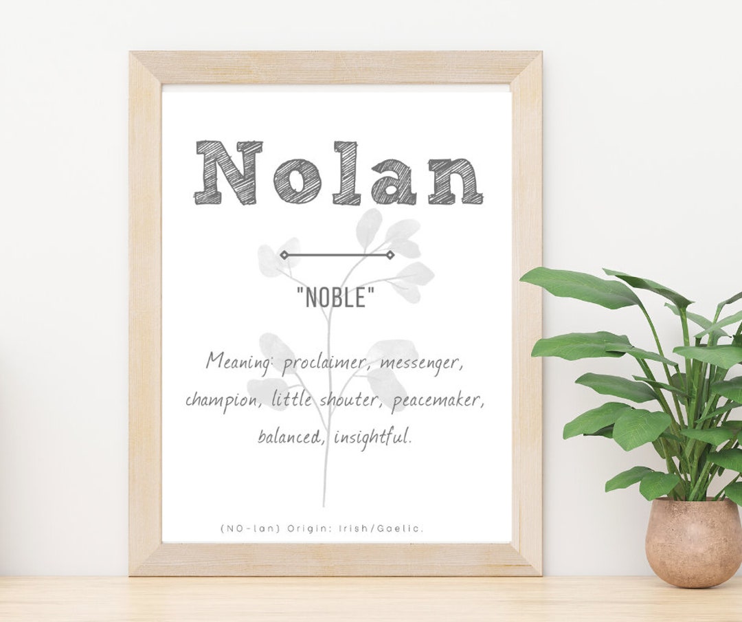 Nolan Babys Name Sign Baby Boy Nursery Sign Baby Names Meaning Instant ...