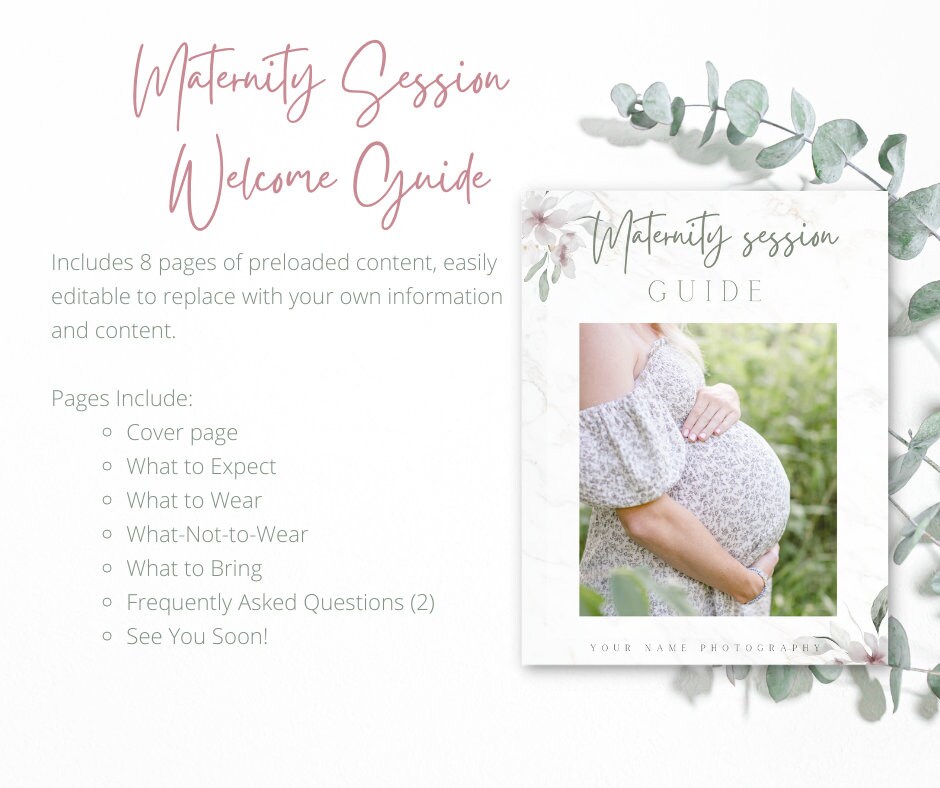 Maternity Session Prep Guide, What to Wear Style Guide, Maternity Session Pricing Guide, Posing ...