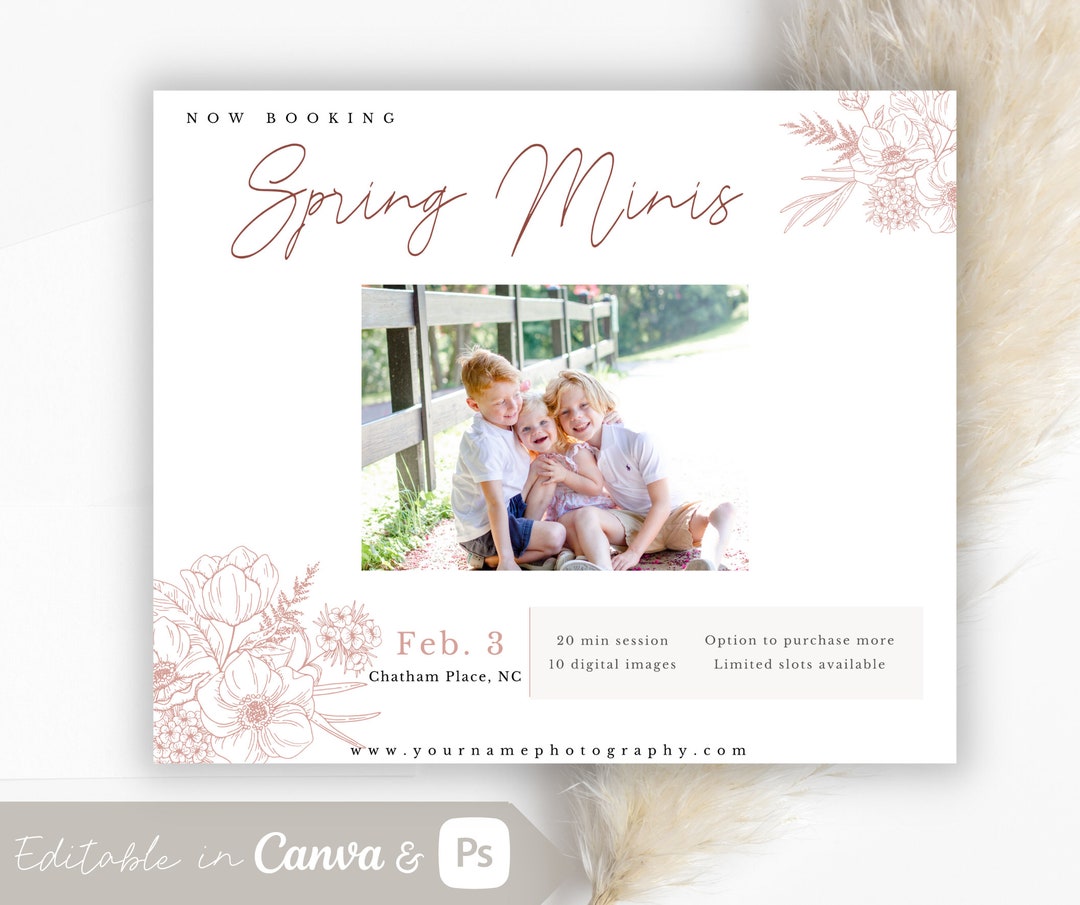 Spring Mini Session Ad Template, Spring Mini Session Template, Spring ...