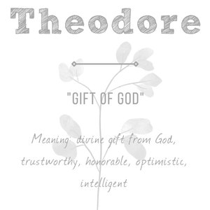 Theodore Baby Name Meaning, Baby Nursery Sign, Boy Names Printable ...