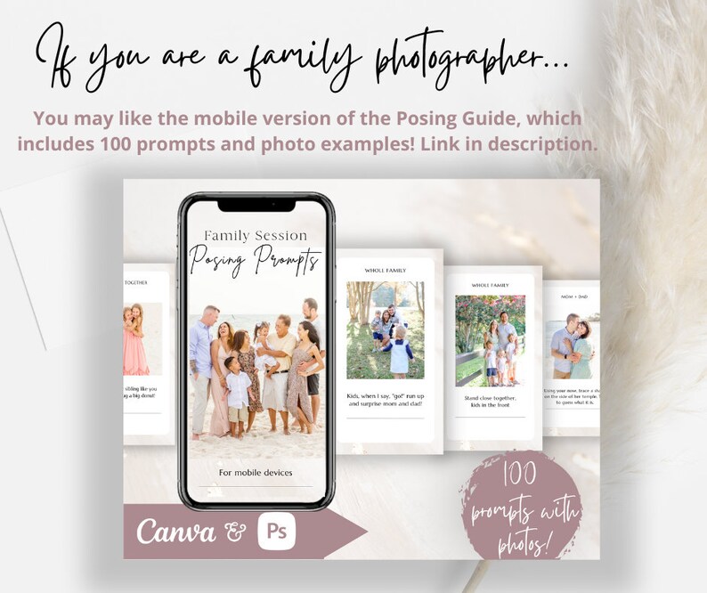 Family Posing Guide, Posing Prompts for Family Photographers, Mini ...