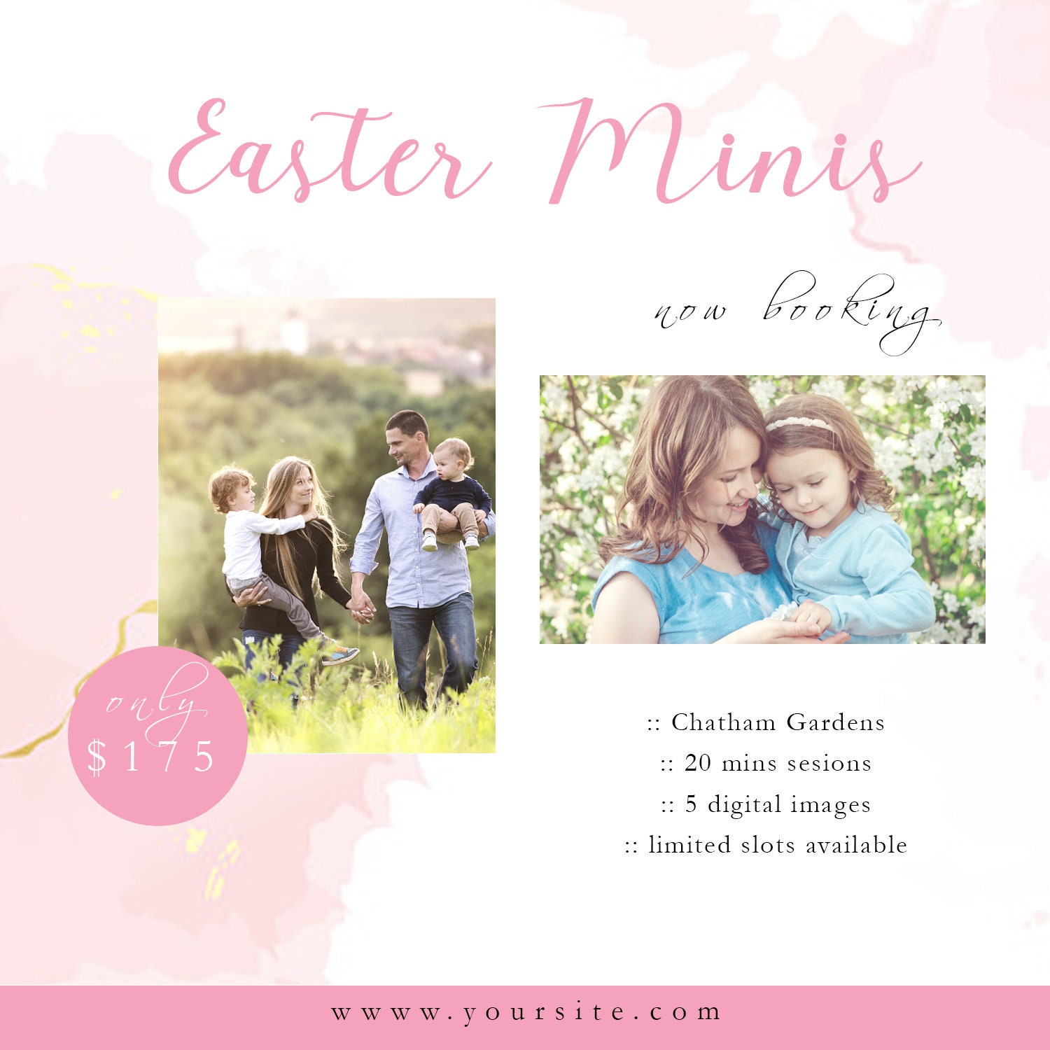 Easter Mini Session Template, Spring Mini Session Template, Spring ...