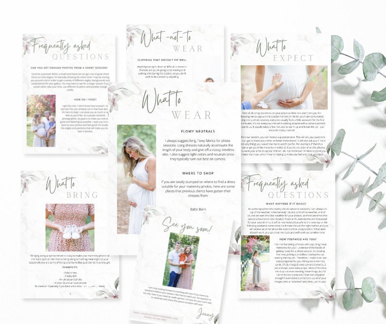 Maternity Session Prep Guide, What to Wear Style Guide, Canva Template ...
