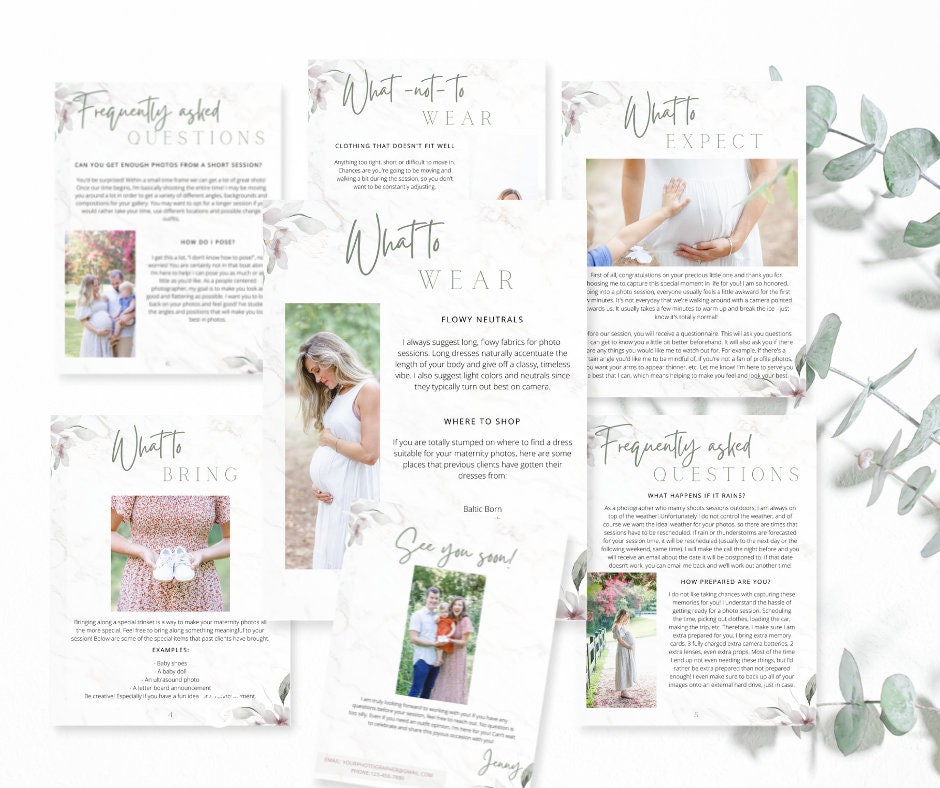 Maternity Session Prep Guide, What to Wear Style Guide, Canva Template ...