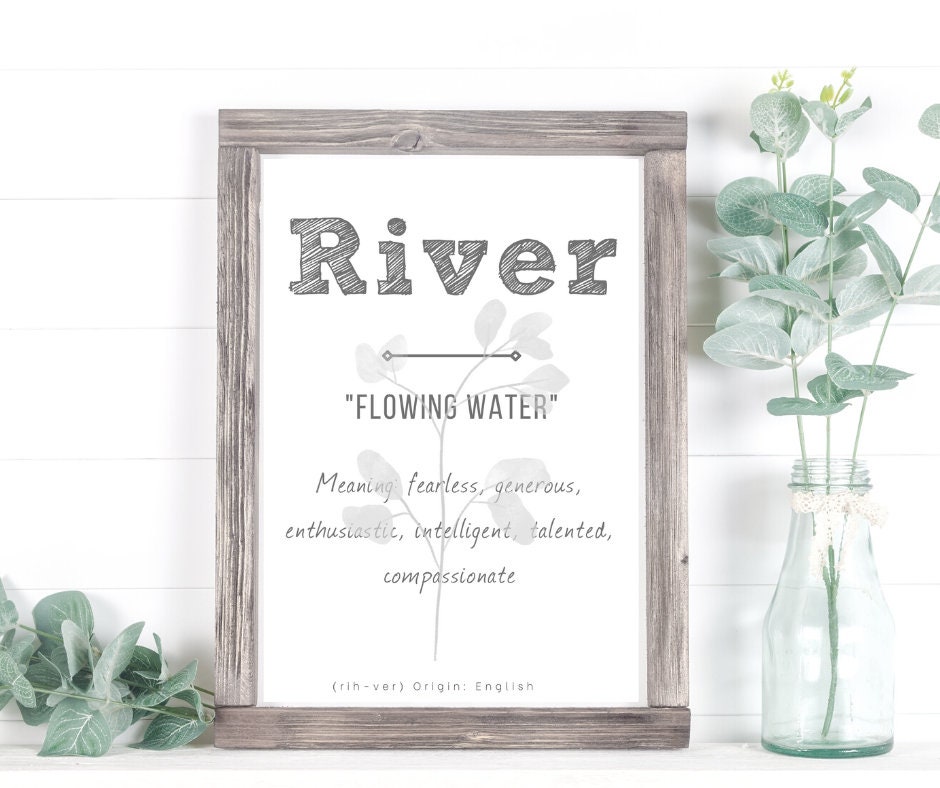River Name Sign Baby Boy Nursery Sign Baby Names Meaning - Etsy