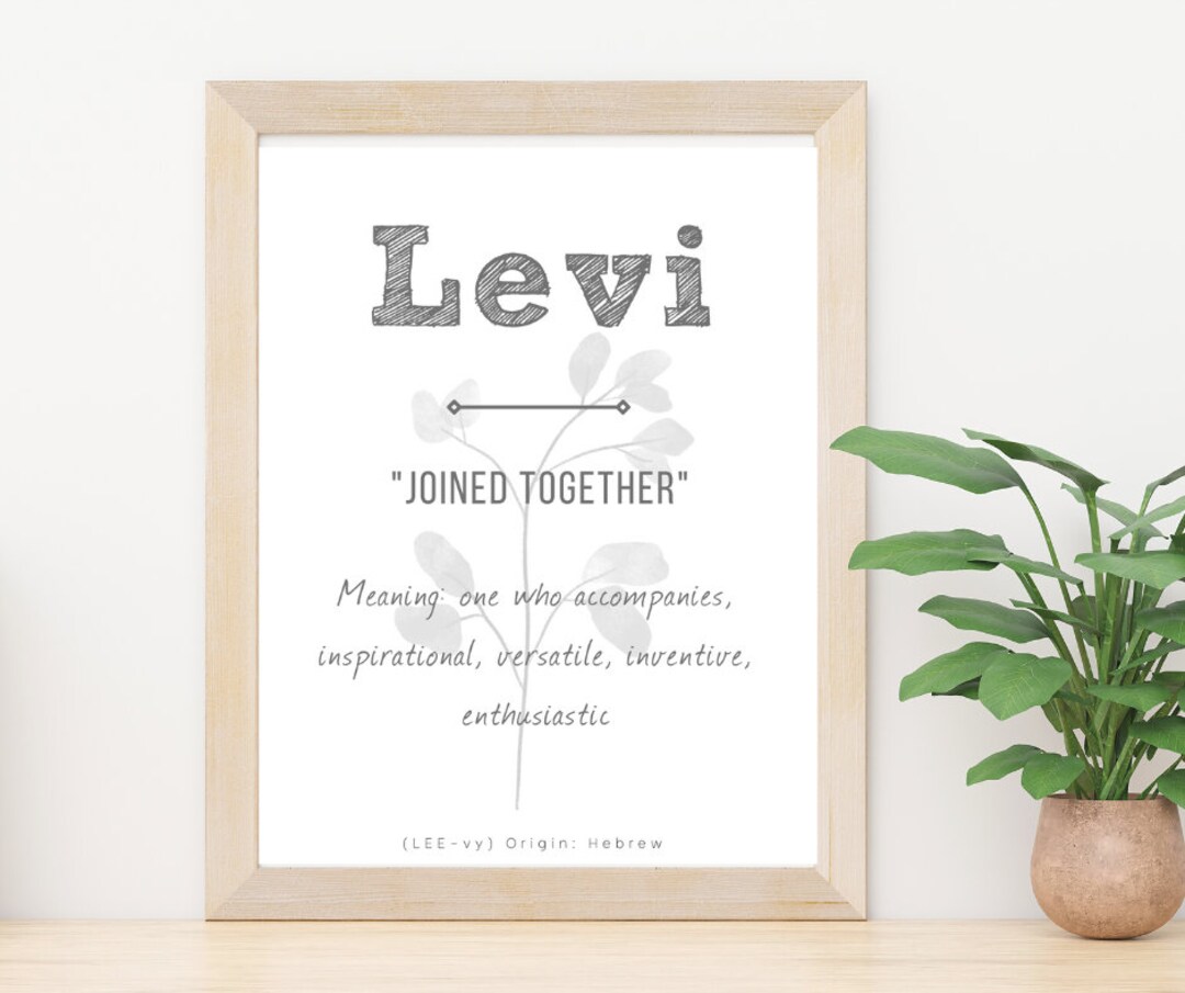 Levi Baby Name Meaning, Baby Nursery Sign, Boy Names Printable, Instant ...