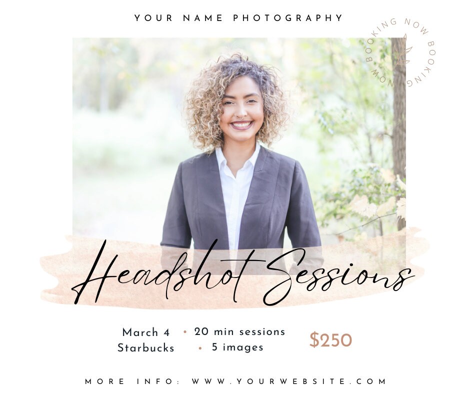 Headshot Session Template, Mini Session Template, Headshot Session ...