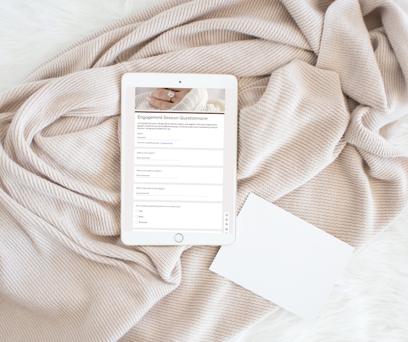 Engagement Session Questionnaire, Questionnaire for Photography ...