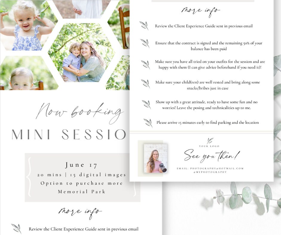Newsletter Template, Mini Session Email, Photography Email Template ...